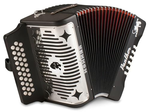Hohner Panther Diatonic Accordion - Keys F/Bb/Eb Bundle with Hohner Accordion Road Kit and Austin Bazaar Polishing Cloth
