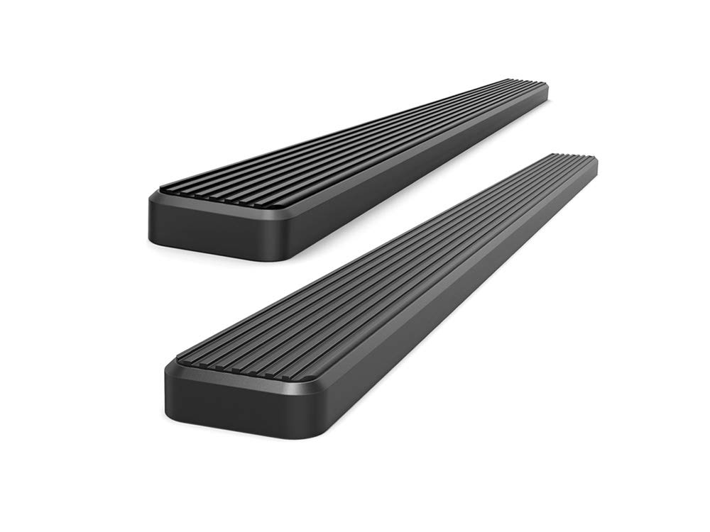 APS 4in Black Running Boards Compatible with Ford F150 SuperCrew Cab & 17-24 F250 15-24