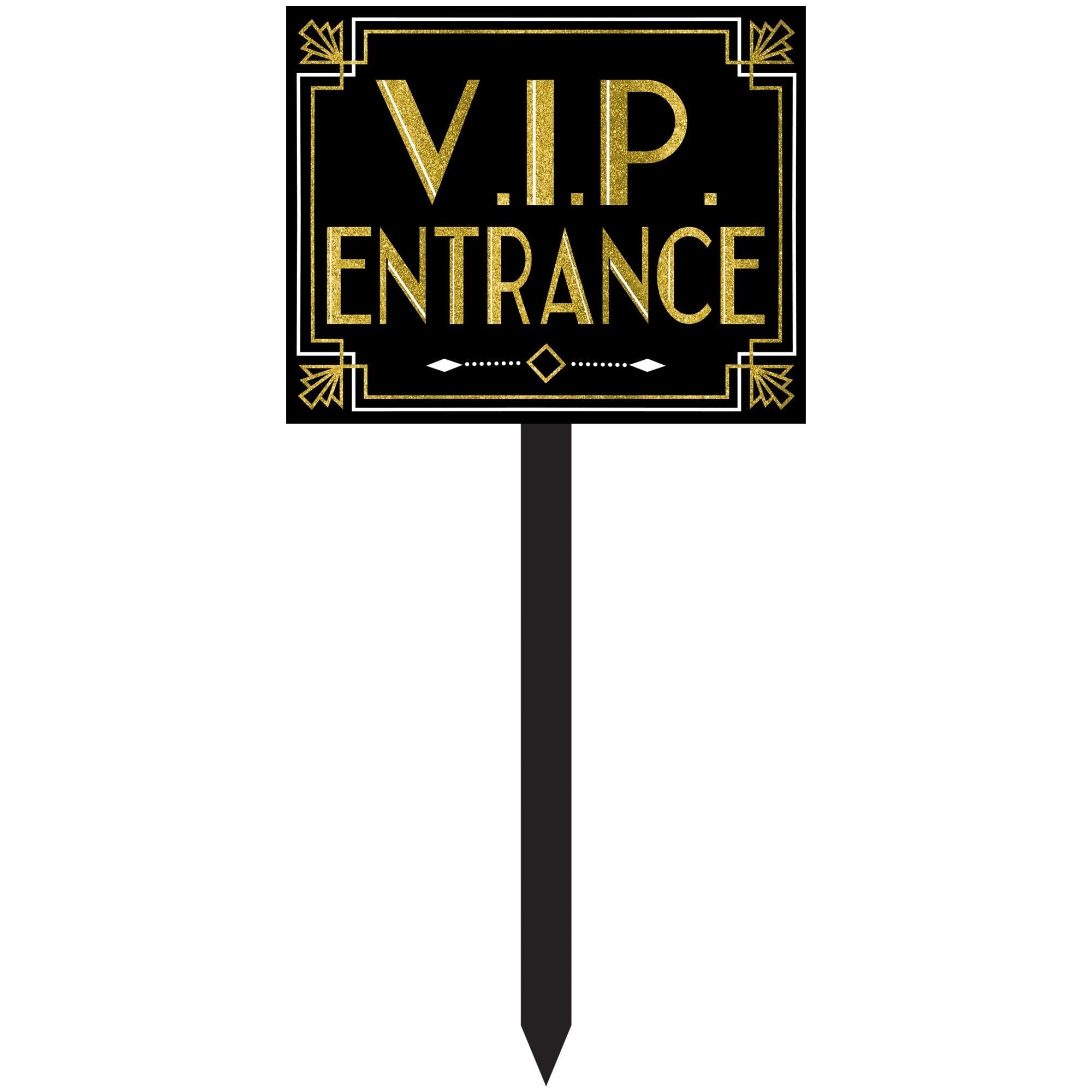 amscan Yard Sign, 10 2/5"x 12 9/10", Black & Gold