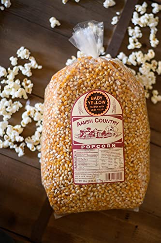 Amish Country Popcorn | 6 lb Bag | Popcorn Kernels | Small and Tender | Old Fashioned, Non-GMO and Gluten Free (6 Pound (Pack of 1), Baby Yellow)