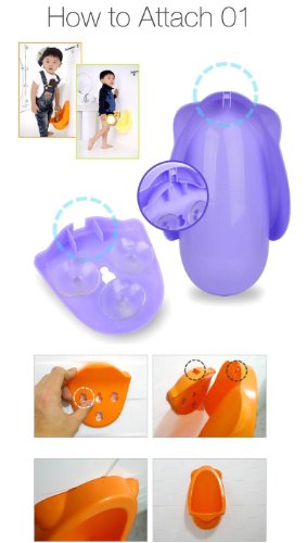 JD Kids Urinals with Clips on Toilet Bowl Potty Training for Boys Pee 5 Color Child (Orange)