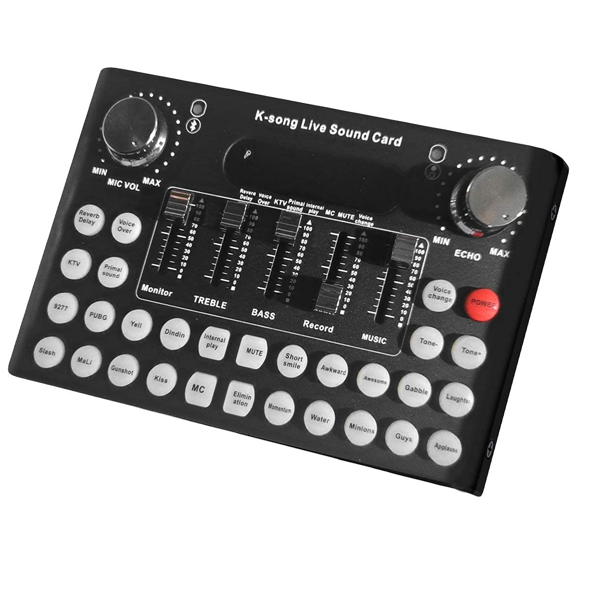 Audio Mixer, Mini Sound Dj Mixer Board,Universal Voice Changer External Live Sound Card with 18 Sound Effects for Karaoke Singing for Phone Laptop Computer,Gaming Live Streaming