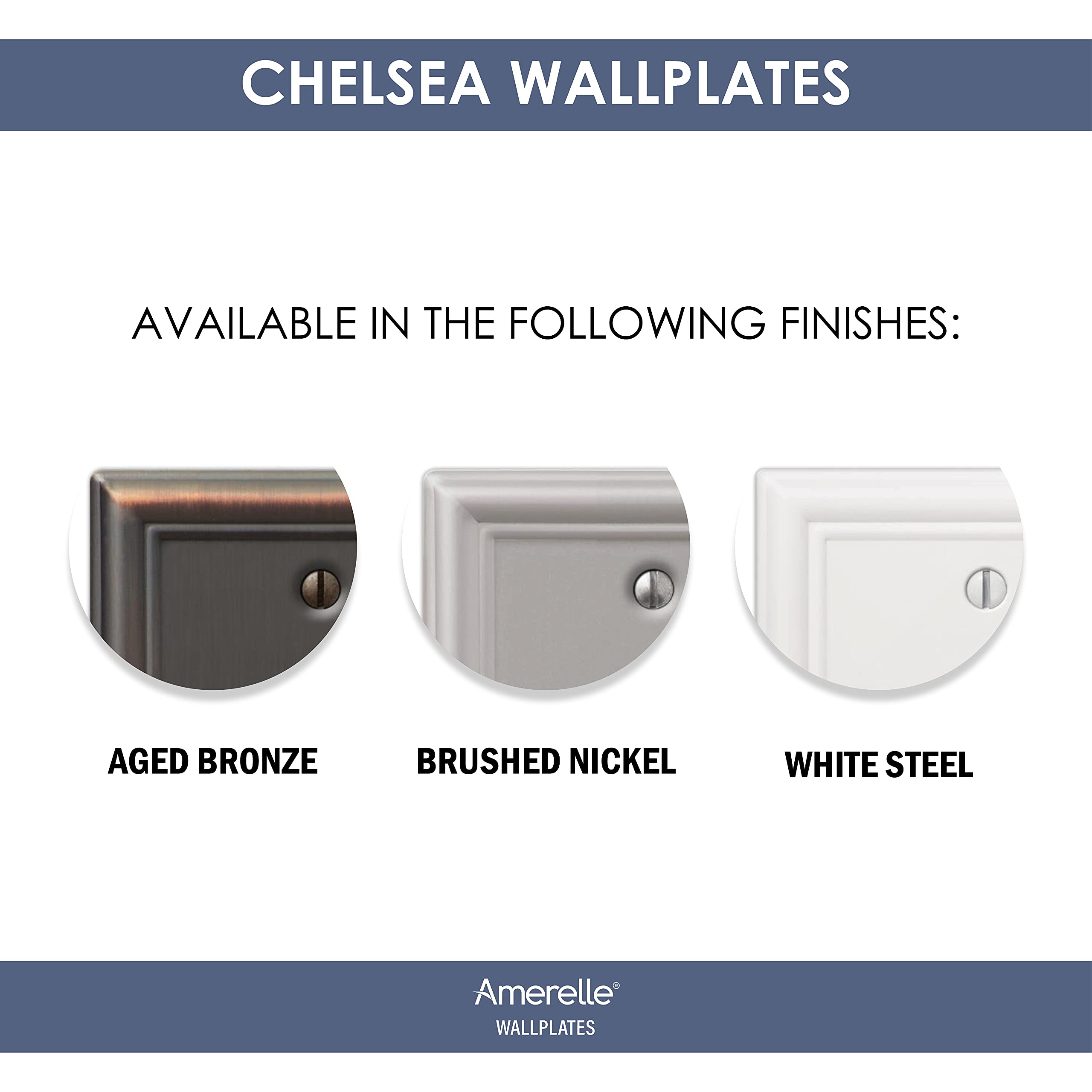 Amerelle 149TTDB Chelsea Wallplate, 2 Toggle, Aged Bronze