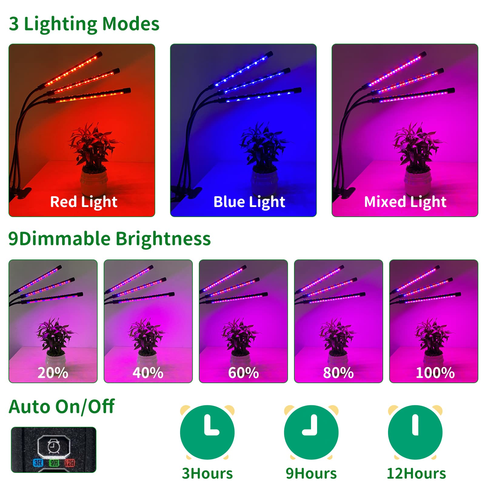 AUPETEK Seed Starter Kit with Grow Light & Humidity Domes, 48 Cell Trays Seed Germination Station Plant Propagation Kit