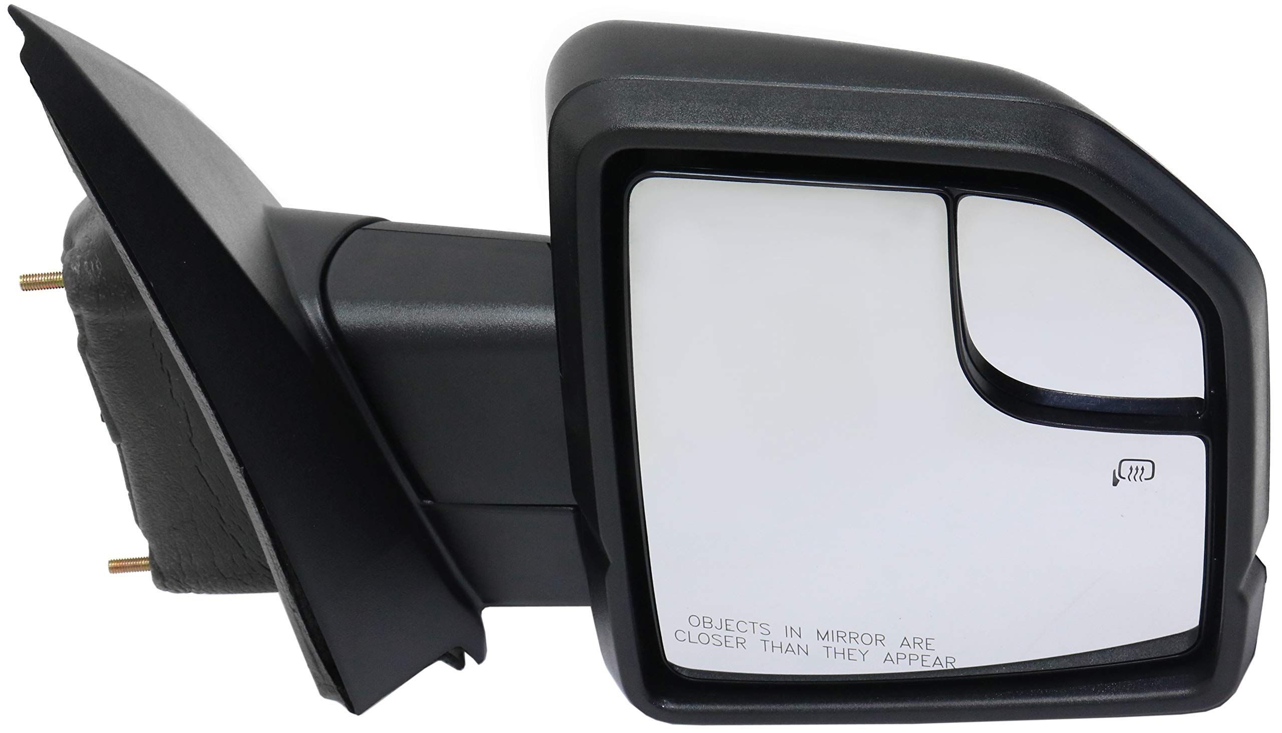 Kool Vue Right Power Heated Mirrors for Ford F-150 2015-2018 Manual Fold With Signal Light, Spotter Glass & Puddle Lamp; Without Memory & Auto-Dimming Textured Standard Cab, Up To 02/26/18