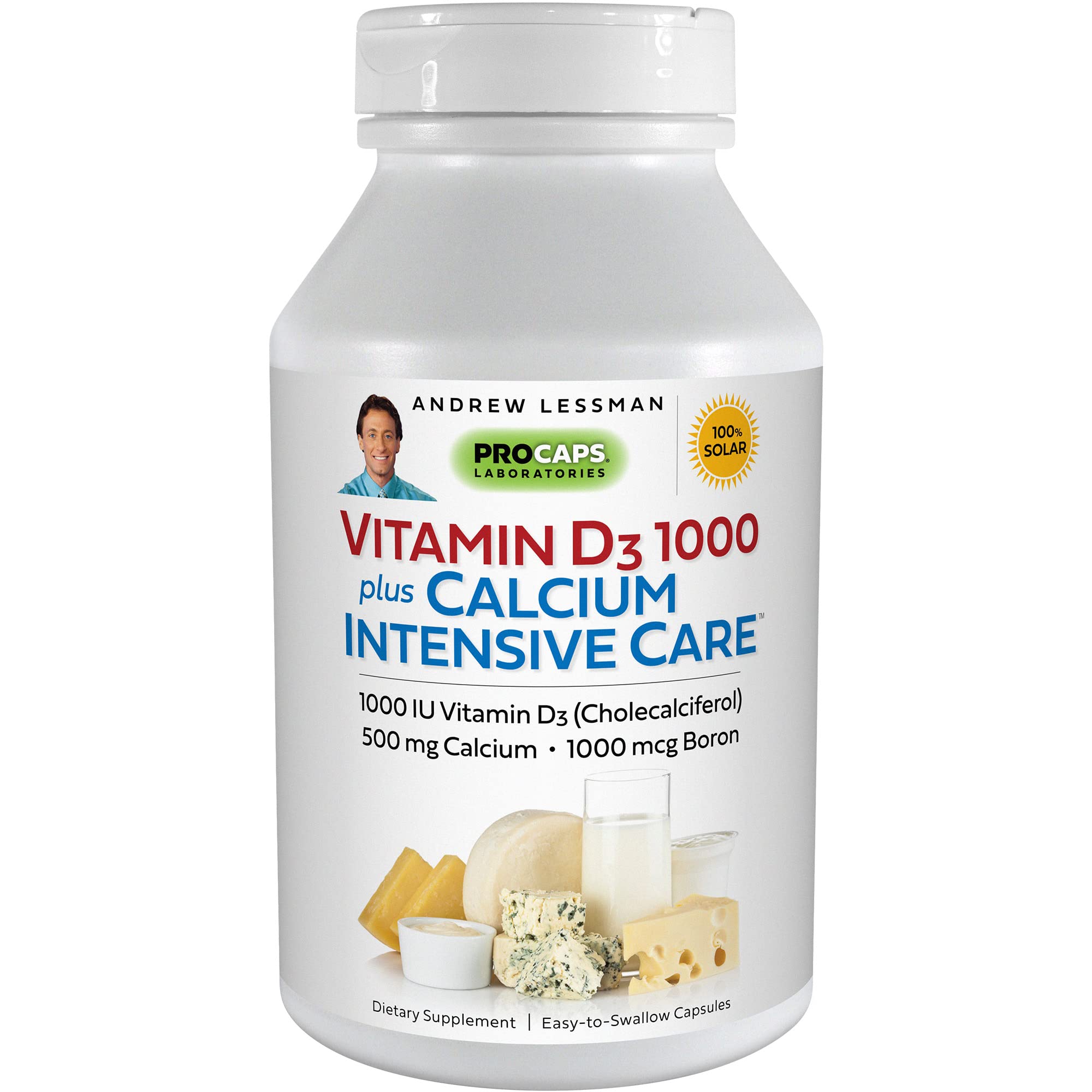 ANDREW LESSMAN Vitamin D3 1000 Plus Calcium Intensive Care 180 Capsules â Essential for Calcium Absorption, Supports Bone Health, Healthy Muscle Function. Gentle, Easy-to-Absorb. No Additives