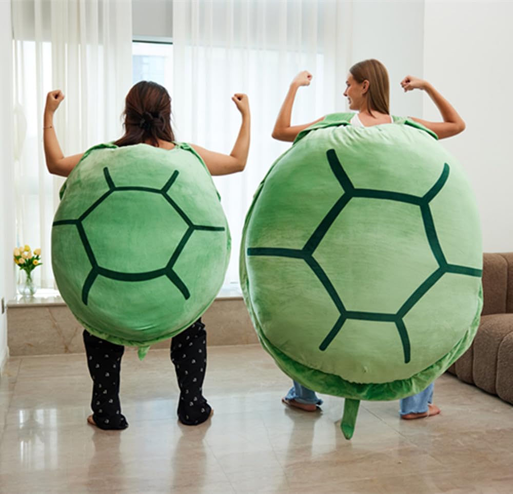 CHOXIO Wearable Turtle Shell Pillows for Kids Adults,Turtle Plush Pillow Stuffed Animal Funny Dress Up Creative Gifts (40 in, Green)