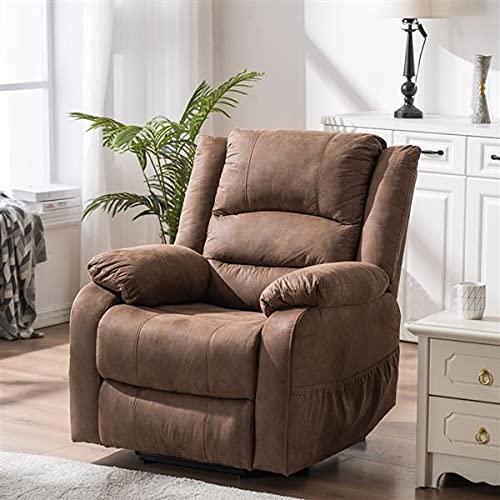 Angola AFLHYJK Electric Lift Function Recliner Massage Chair Light Brown Comfortable&Durable Fabric PU Easy Adjustment Ultimate Relaxation