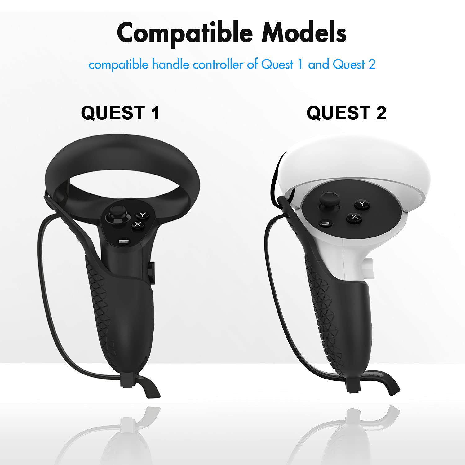 AMVR Touch Controller Grip Cover, for Meta/Oculus Quest, Quest 2 or Rift S Accessories,with Anti-Throw Straps and Handle Protective Sleeve,Made of Premium Material, Comfortable Feel, Easy Installation