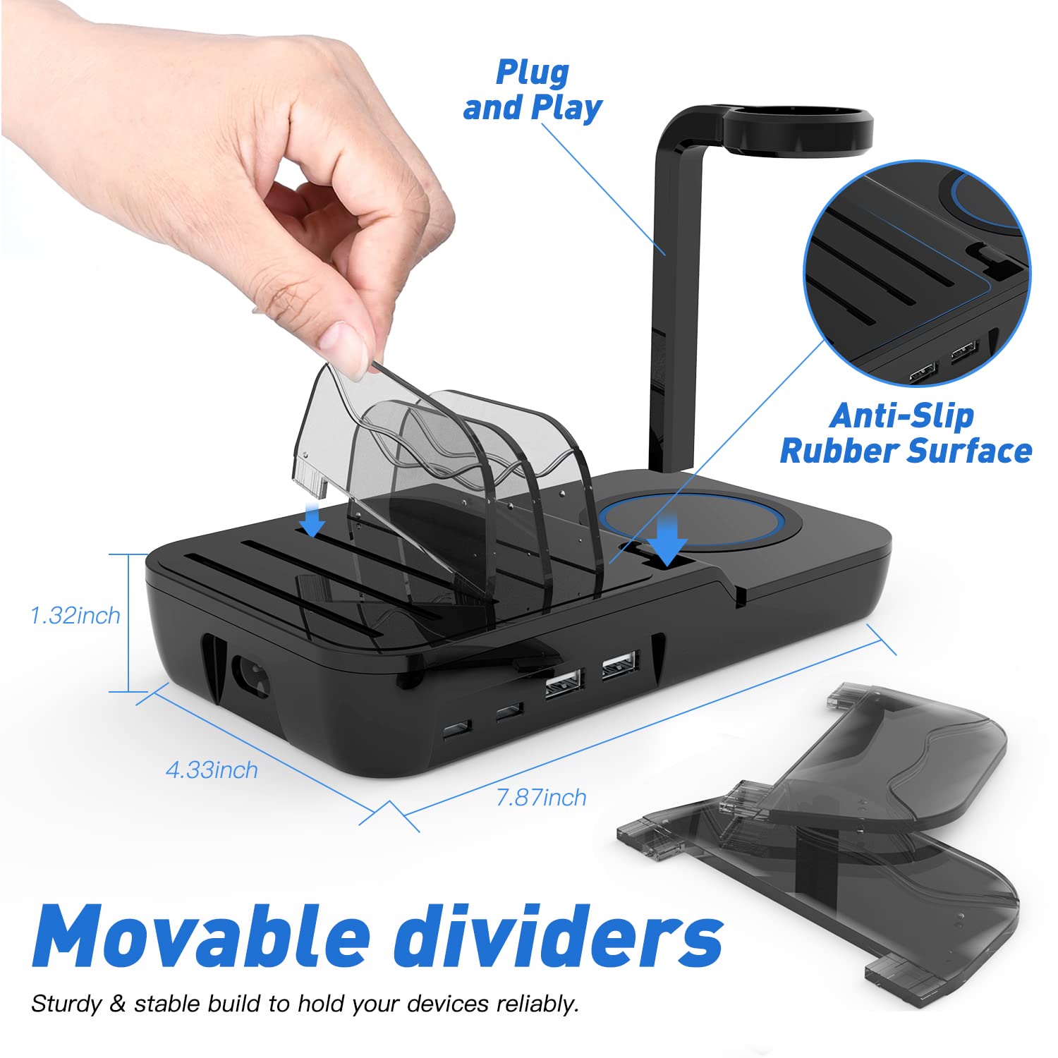 AUKUU Charging Station,60W Charging Station for Multiple Devices