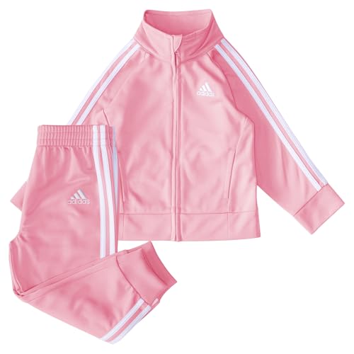 adidas girls Classic Tricot Track Set, Pink, 18 Months US