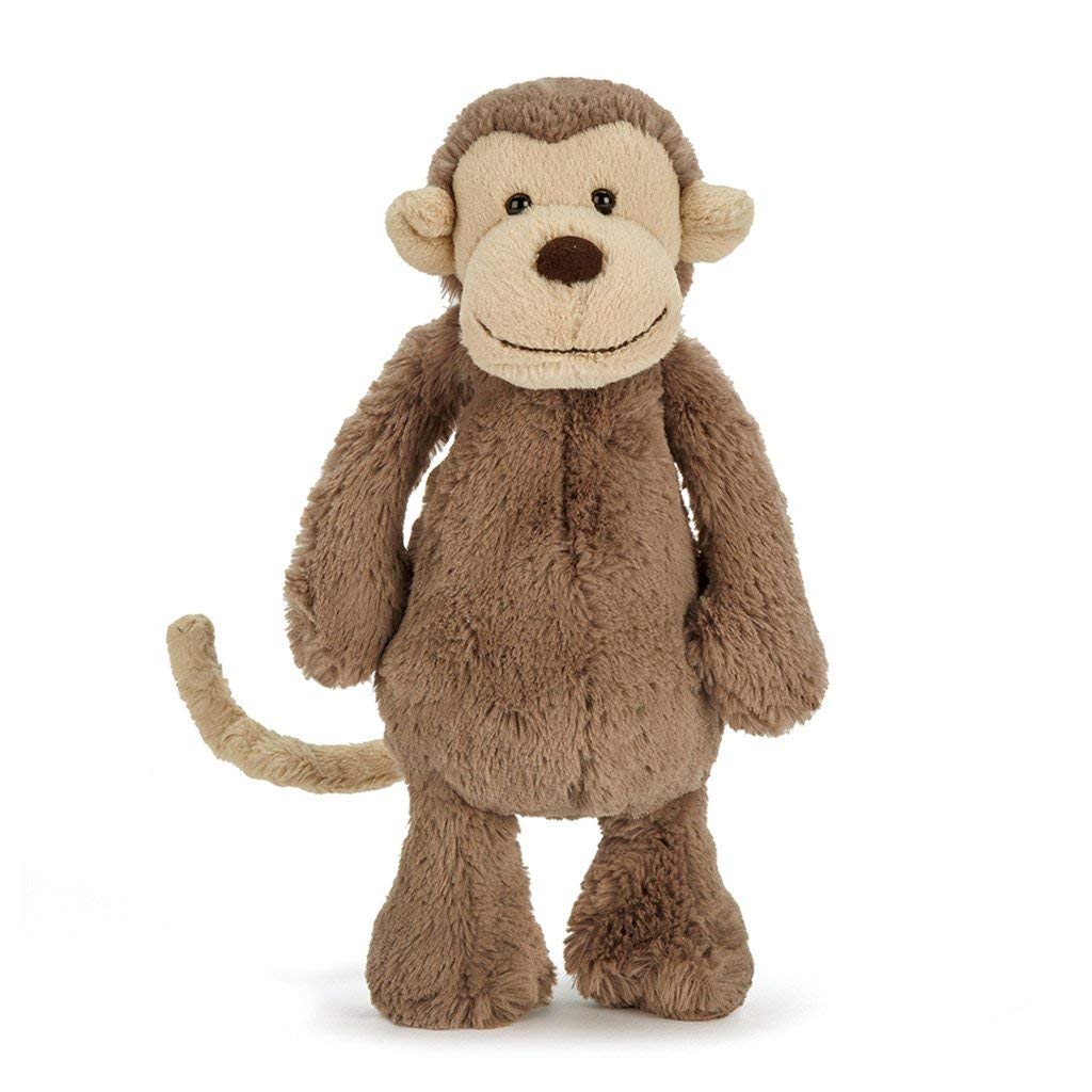 Jellycat If I were a Monkey Board Book and Bashful Monkey Stuffed Animal, Medium 12 inches