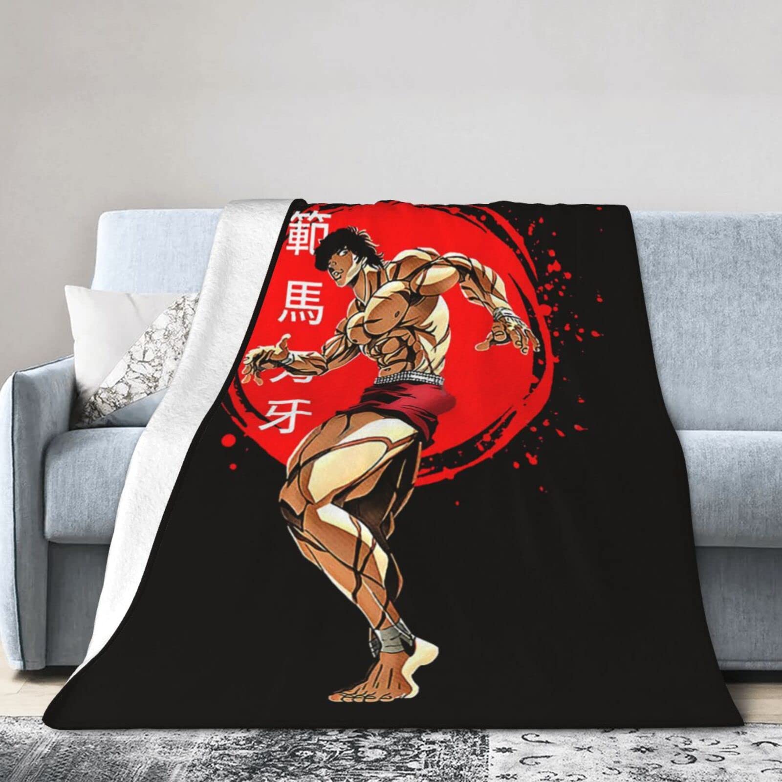 Anime Baki The Grappler Blanket Tapestry Sofa Office Bedroom Throw Blankets Super Soft Cozy Microfiber Blanket Bedding 40"X30"