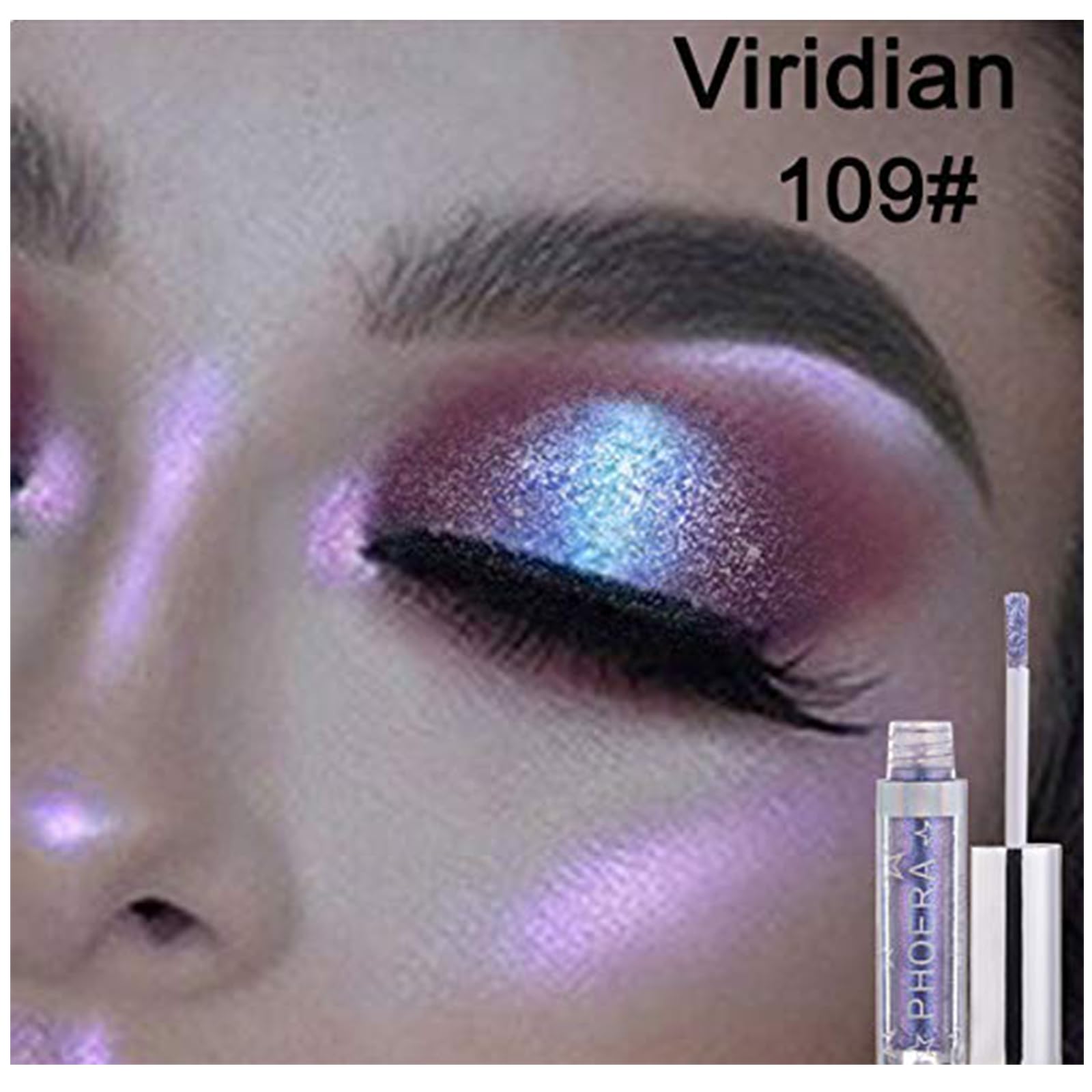Ardorlove Metallic Glitter Eyeshadow Liquid, Liquid Glitter Eyeshadow, Liquid Metallic Eyeshadow, Liquid Eyeshadow, Long Lasting Highly Shimmer, Waterproof Eyeshadow Liquid -109
