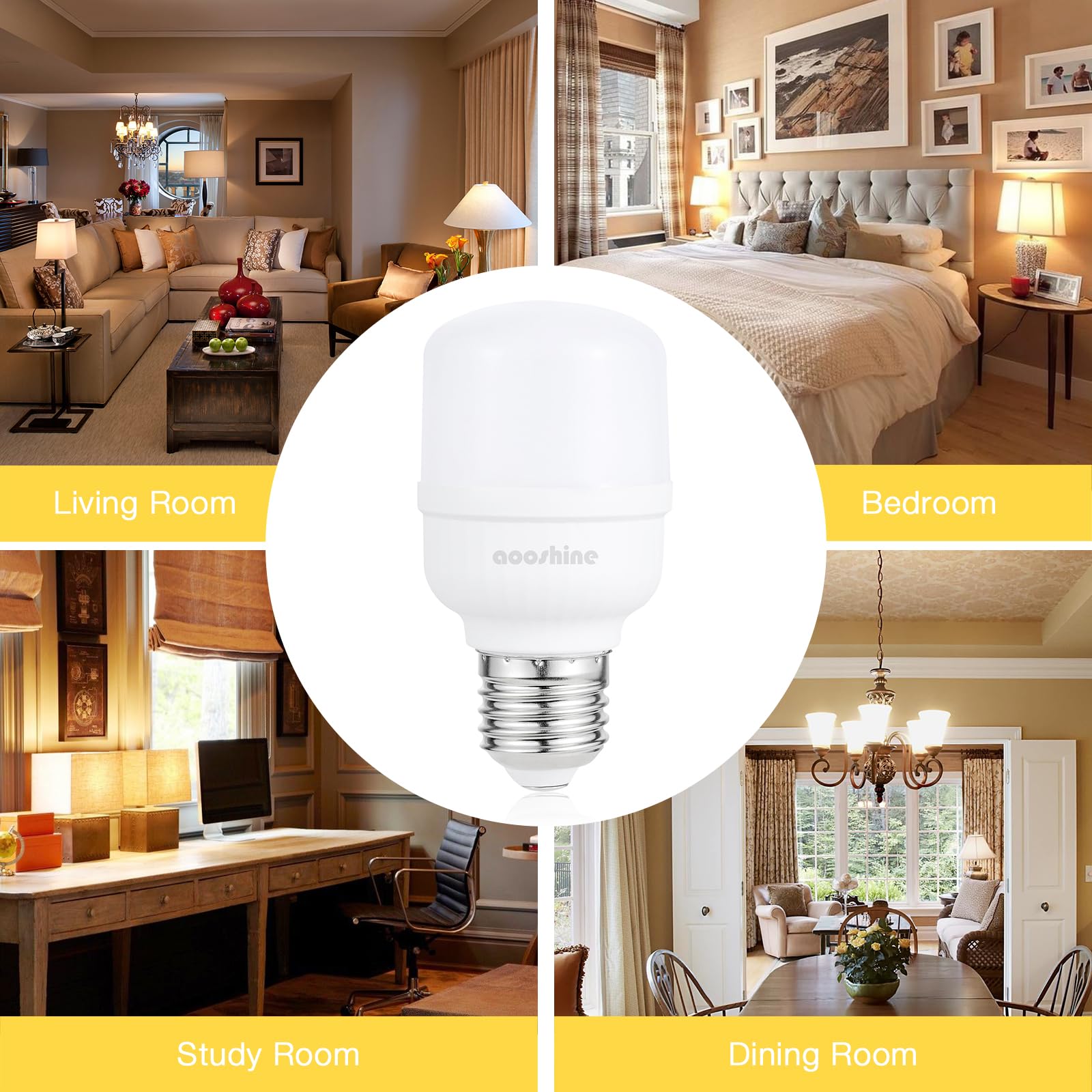 aooshine G25 LED Vanity Bulb 5Watts Globe Light Bulb (60W Incandescent Equivalent),2700K Soft Warm White E26 Base Bathroom Makeup Mirror Lights Bulb, Non-dimmable (Pack of 4)