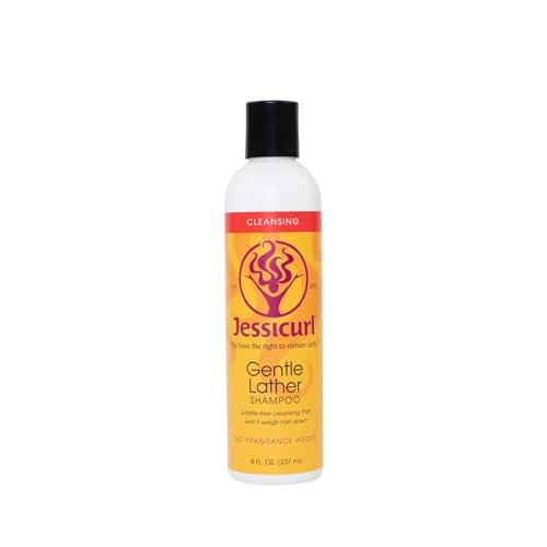 Jessicurl, Gentle Lather Shampoo, No Fragrance Added, 8 Fl oz. Cleansing Curly Hair Shampoo, Vegan, Sulfate Free Shampoo