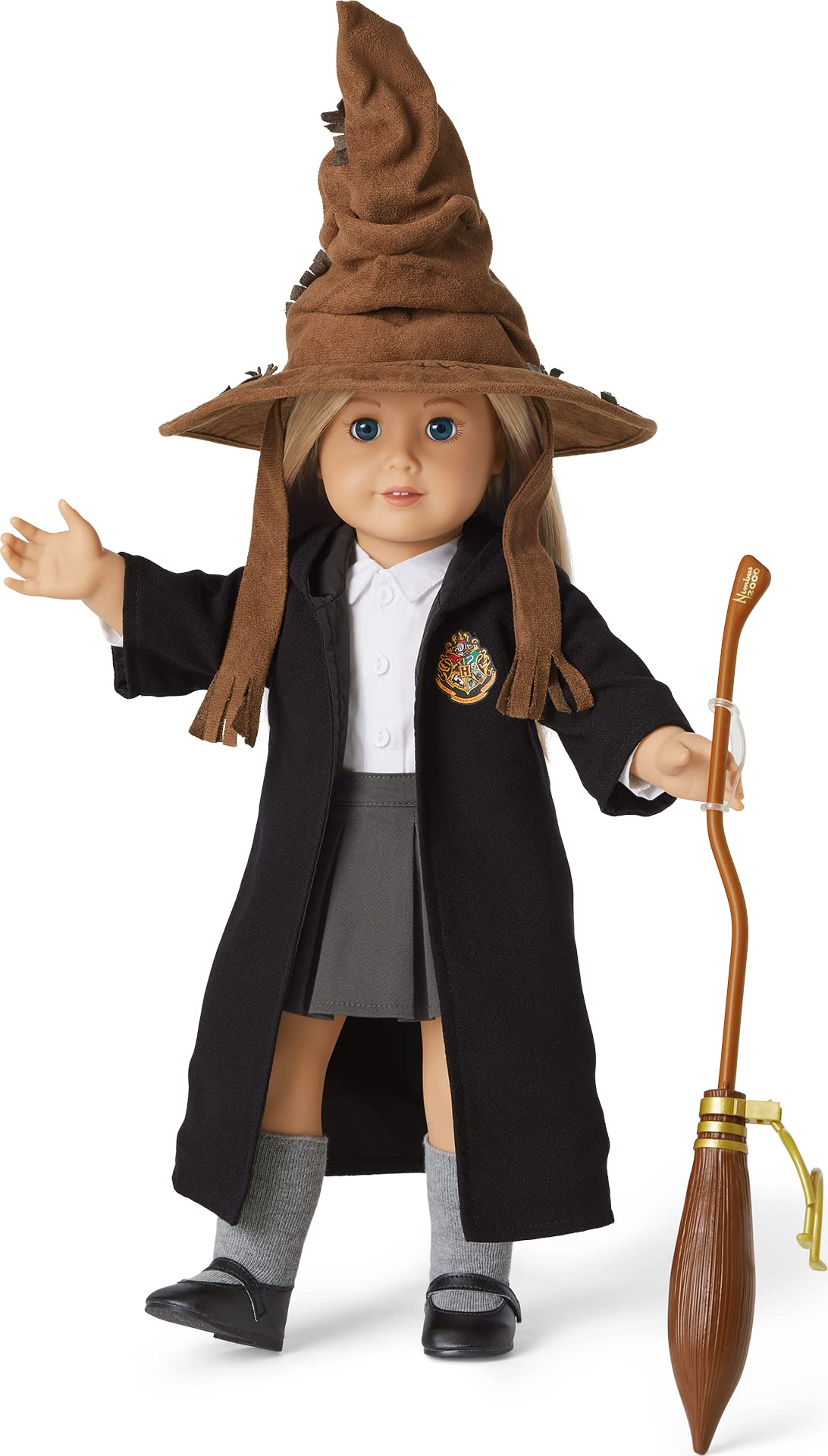 American Girl Harry Potter 18-inch Doll Accessories Hogwarts Sorting Hat plus Nimbus 2000 Broomstick, For Ages 6+