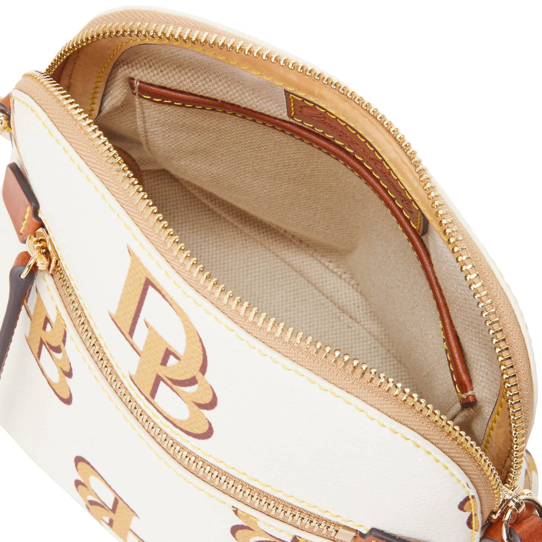 Dooney & Bourke Handbag, Monogram Domed Crossbody - Beige