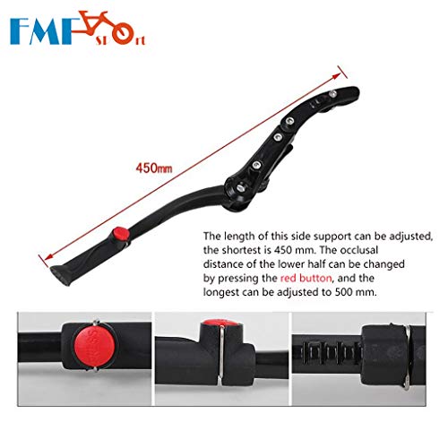 Aluminum Adjustable Side Rack Prop Bicycle Kickstand Foot Bike Parking Stand Bike Accessories Bicycle Dynamo Light