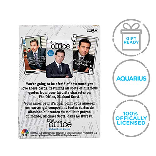 AQUARIUS The Office Michael Quotes Playing Cards - Michael Themed Deck of Cards for Your Favorite Card Games - Officially Licensed The Office Merchandise & Collectibles