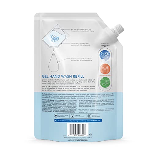 Method Gel Hand Soap Refill, Sweet Water, Biodegradable Formula, 34 fl oz (Pack of 6)