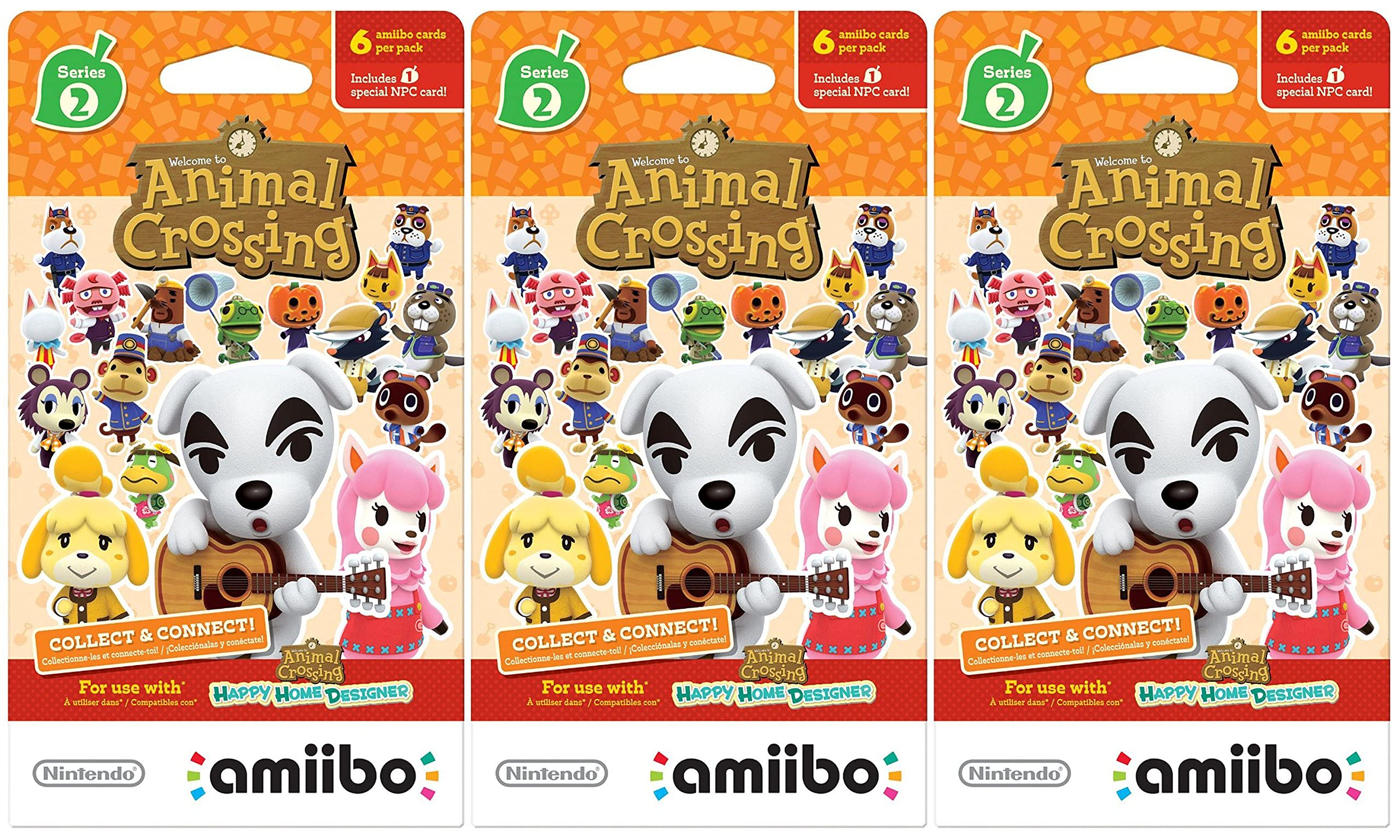 Animal Crossing Amiibo Cards 3 Pack Set of Series 2 - Nintendo Wii U