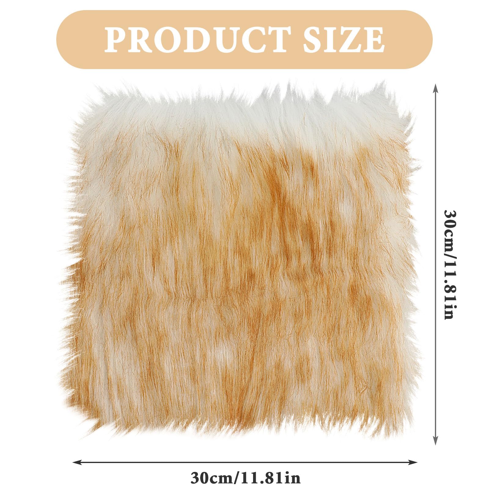 Area Throw Rug Bedroom Decor Carpet 12 inches Small Fluffy Mat with Rubber Backing Bedside Pad Long Non Slip Plush Cover Bathroom Room Floor Home Decorations (Dark Yellow)