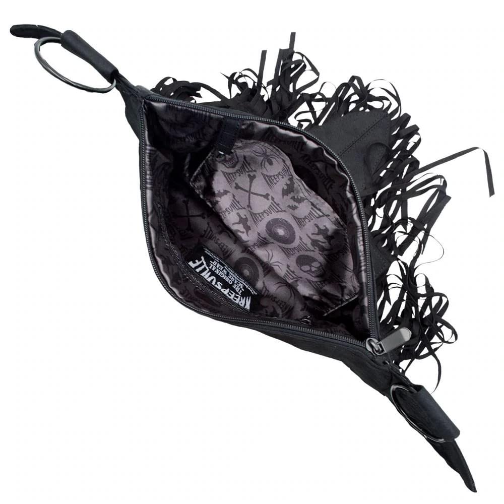 kreepsville 666 Bat Wing Fringe Shoulder Bag Women's Purse Handbag
