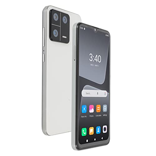 ANGGREK M13 Smartphone 6.53 Inch 6GB 128GB for Android 12 5G WiFi Mobile Phone Support 4G Network 32MP Rear Camera 16MP Front Camera 100‑240V White (US Plug)