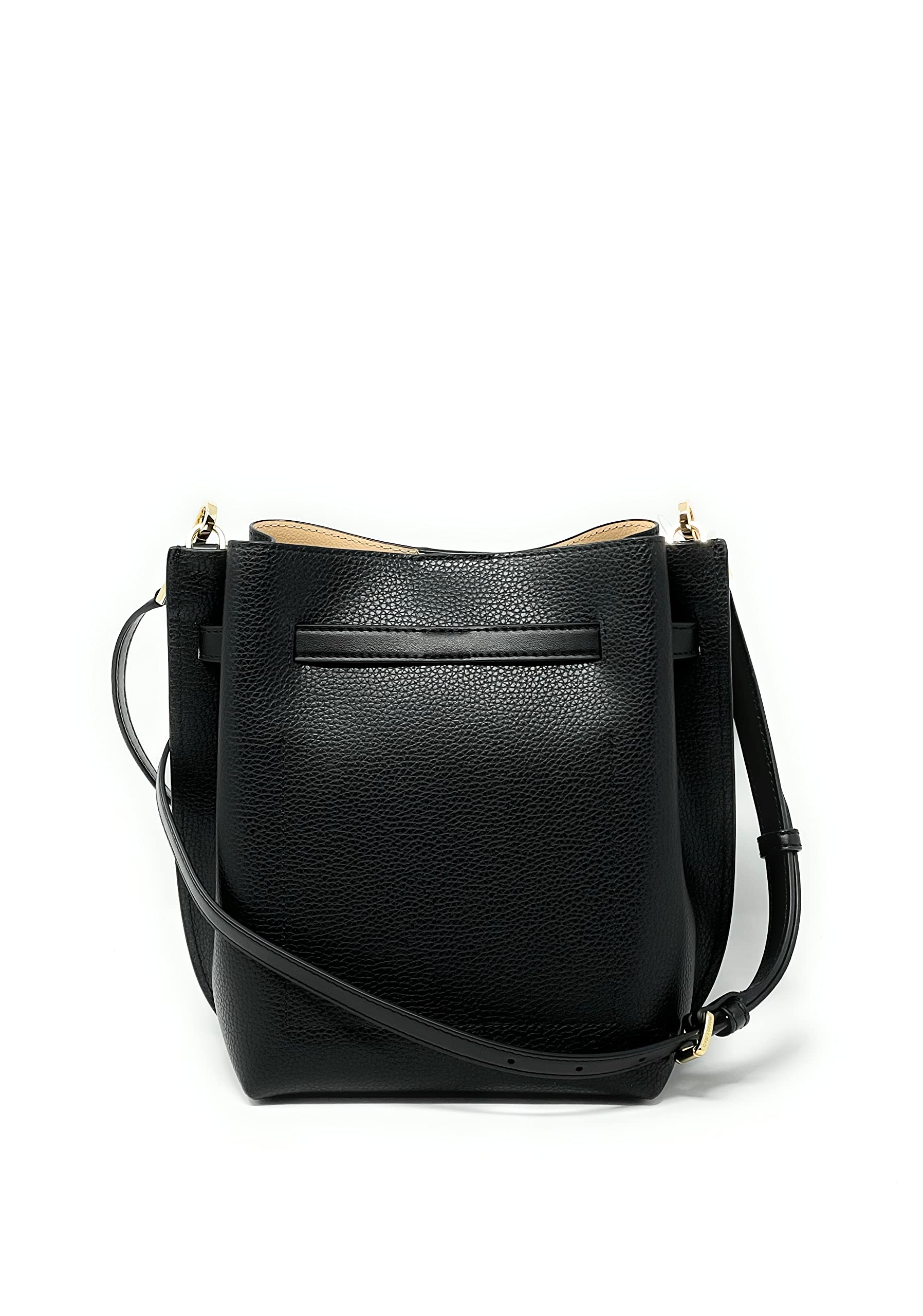 Michael Kors Emilia Small Drawstring Bucket Bag In (Black/Gold)