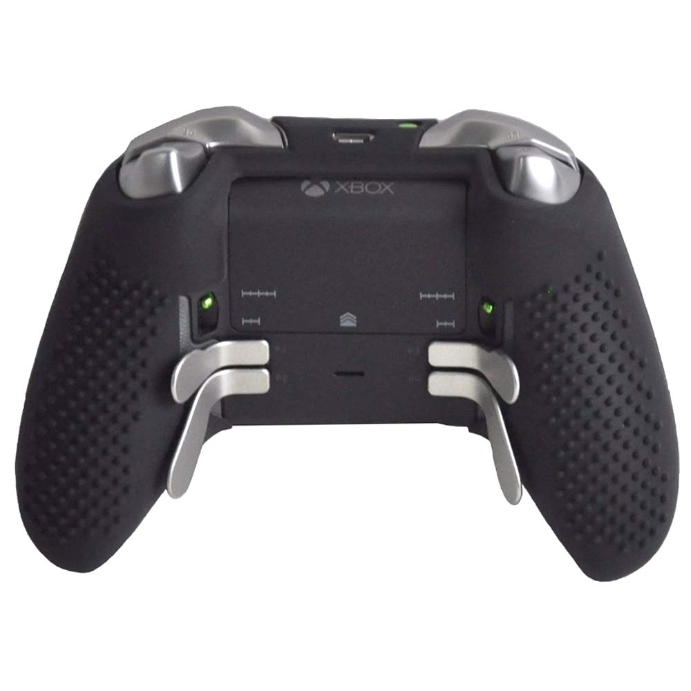 Antil-Slip Silicone Controller Cover Protective Case for Xbox One Elite Controller Soft Cover Skin with 2 Thumb Grips(Black)