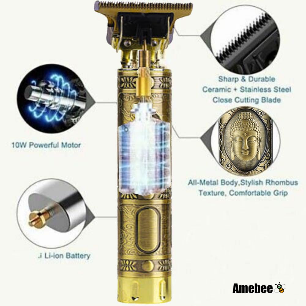 Amebee Man Hair Clipper Man Shaver Trimmer for Grooming Rechargeable Electric Hair Cutting Machine Blade Trimmer USB Rechargeable Cordless Guide Combs Barber Stylish Machine