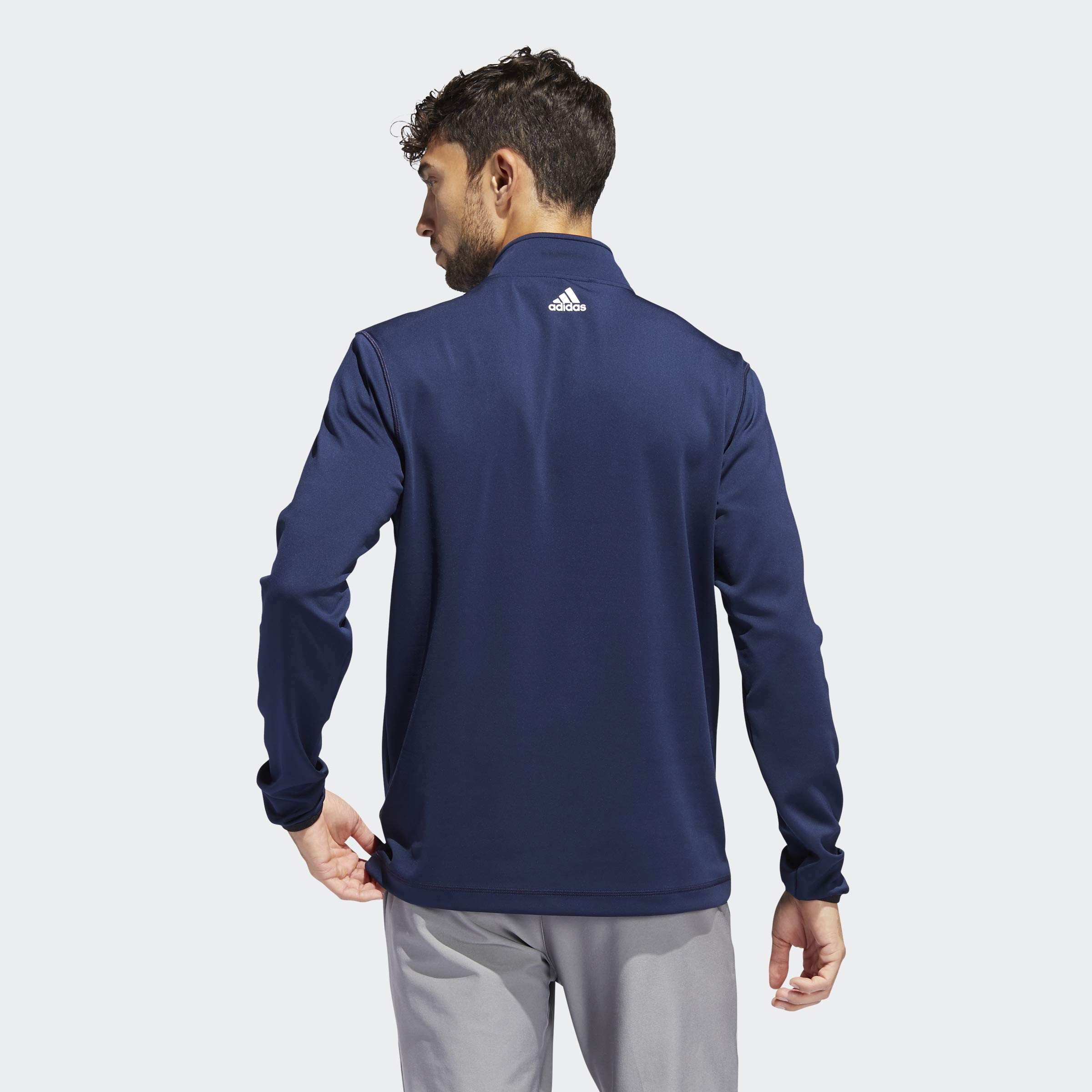 adidas Golf Men's 3-Stripe Midweight Layering Top, Collegiate Navy/White, X-Large