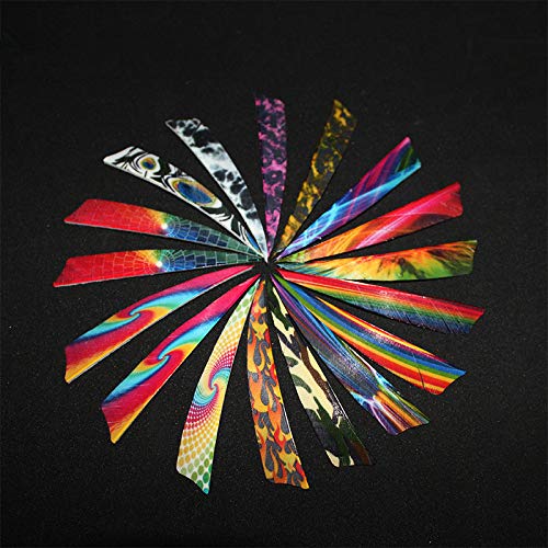 AMEYXGS 50pcs Archery Arrow Feather 4 Inch Natural Turkey Faether Colorful Arrow Fletches Right Wing Hunting Shooting Target Arrow Accessory (color 6)
