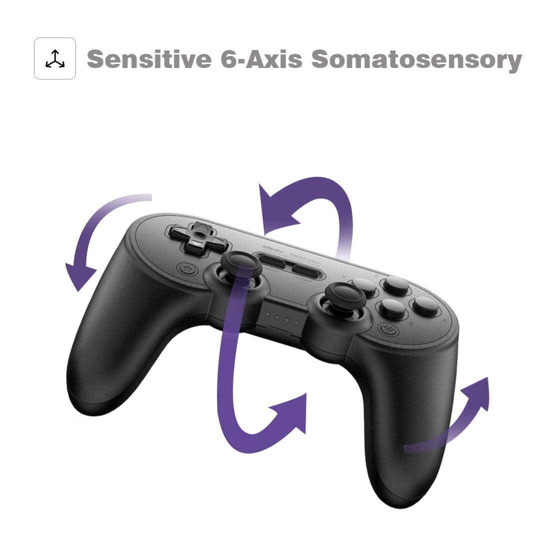 AKNES SN30Pro+ Wireless Controller for Switch/Switch OLED with a Keychain, Bluetooth Gamepads with Ultimate Software, Game Wireless Controller for Steam, MacOS, PC, Android & Raspberry Pi (Black)
