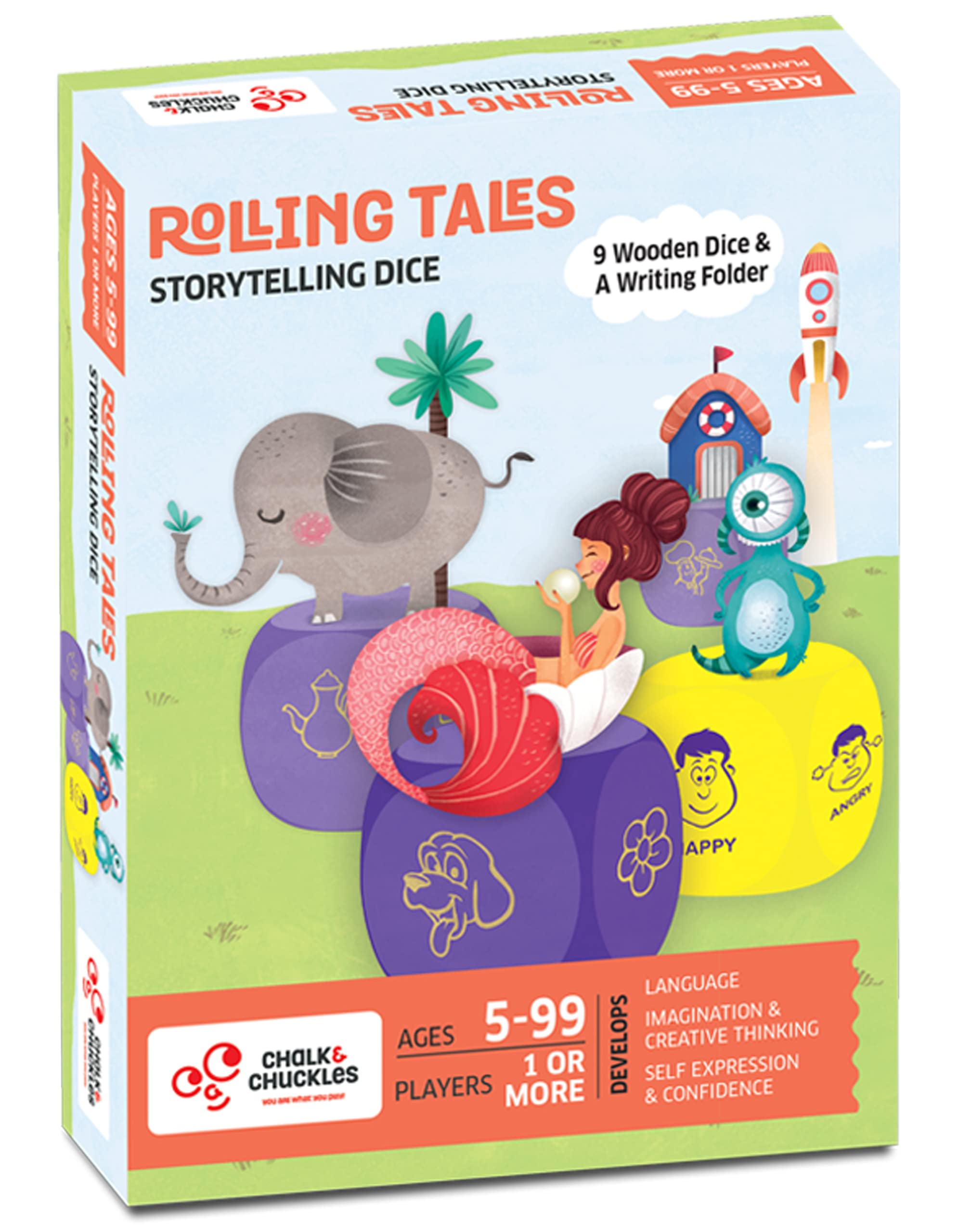 Grammar Wise Educational Board Game by Chalk and Chuckles - Smart Learning Card Game for Kids Ages 6 and up - Develops Oral Expression, Vocabulary, Grammar - Fun for 6, 7, 8, 9 Years