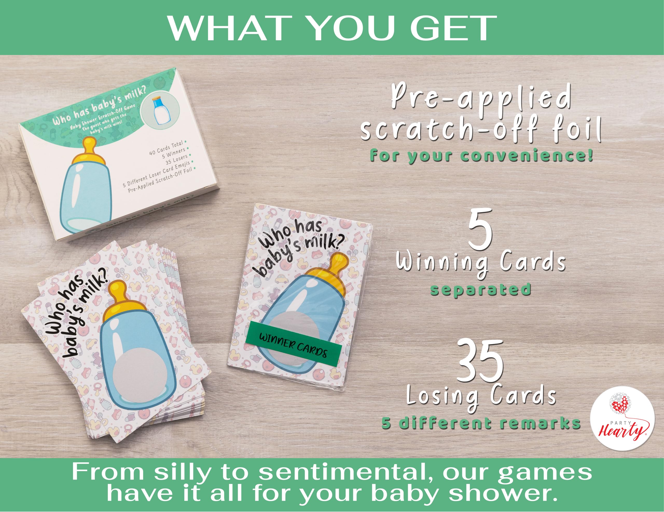 Party Hearty Baby Shower Games for Boy, 40 Emoji Scratch Off Lottery Tickets, Baby Games Ideas, Scratch Off Game, Blue