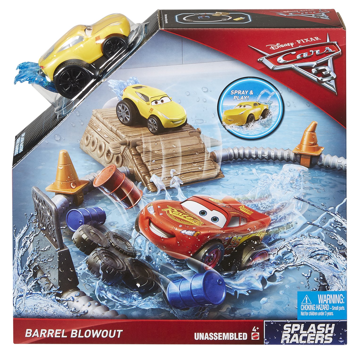 Disney Pixar Cars 3 Splash Racers Barrel Blowout Playset