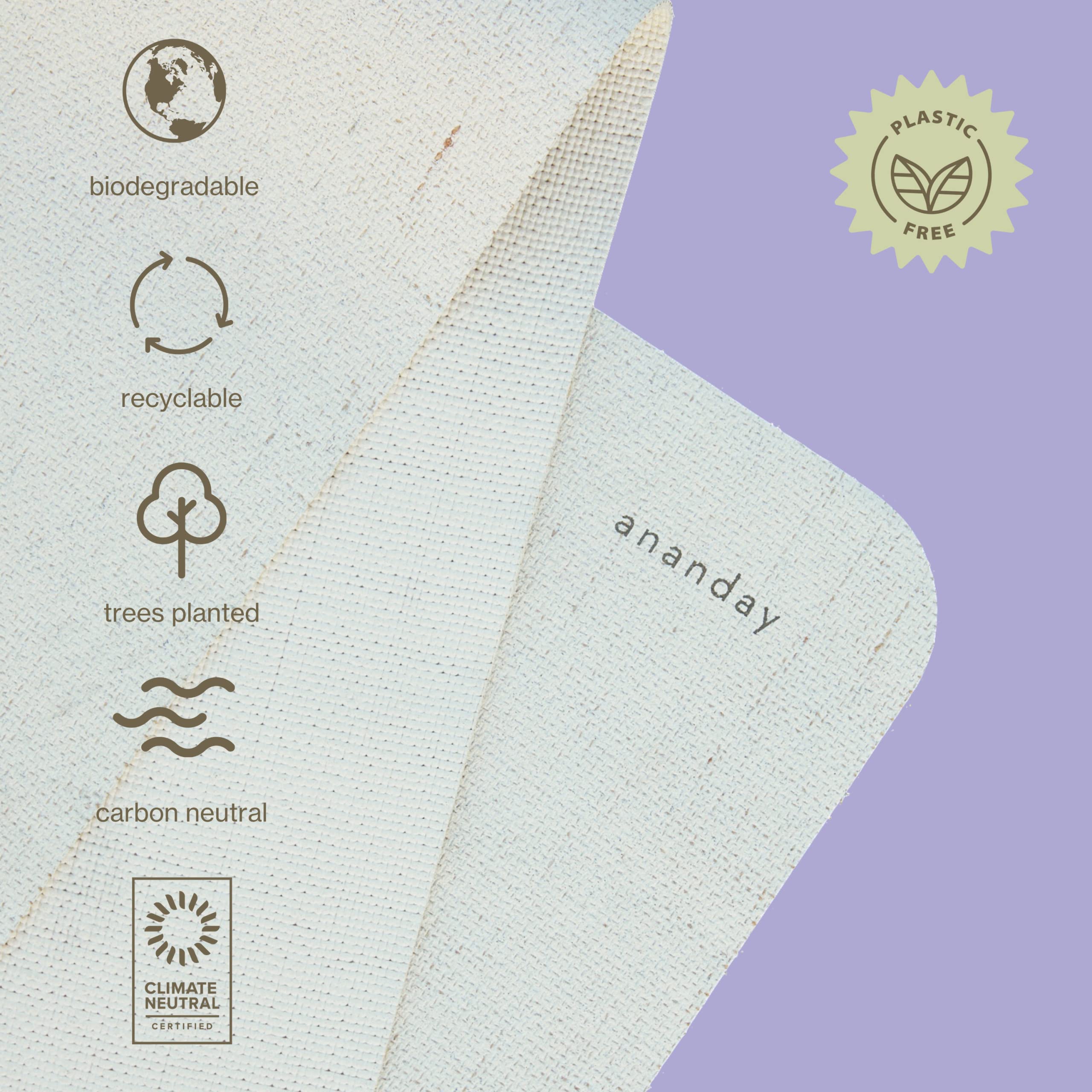 Ananday Travel Yoga Mat 2mm Thin β Lightweight, Foldable, Ultra Portable, Plastic-Free, Non-Slip, Non-Toxic, Plant-Based, Sustainable, Supportive and Carbon Neutral β Trees for Every Mat