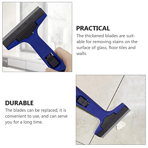BUTIFULSIC 3pcs Cleaning Scraper Blade Wall Spatulas Tile Scraper Blade Portable Cleaning Scrapers Paint Scraper Cleaning Razor Scraper Sticker Scraper Blade Vinyl Car Scraper Pp Plastic Blue