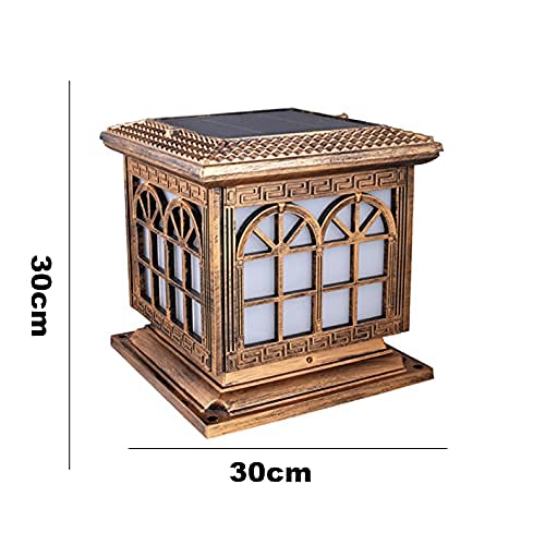 HSCW Flat-Topped Double Arches Solar Outdoor Light Waterproof Decorative Outside Wall Lamp Gate Pillar Stigma for Home Garden Column Street Lights Time: 8-12 Hours