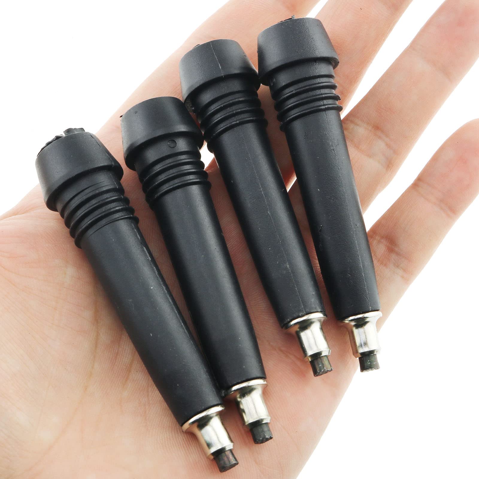 Alpenstock Tip E-outstanding 4PCS Black Carbon Tungsten Steel Trekking Rod Tip Replacement for Hiking Walking Treking Carbide Flextip