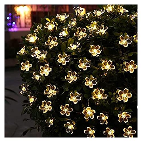 HUADA Solar Flower String Lights Outdoor,Waterproof LED Morning Glory Flower Solar Fairy String Lights for Gardens Homes Christmas Party Holiday Decorations