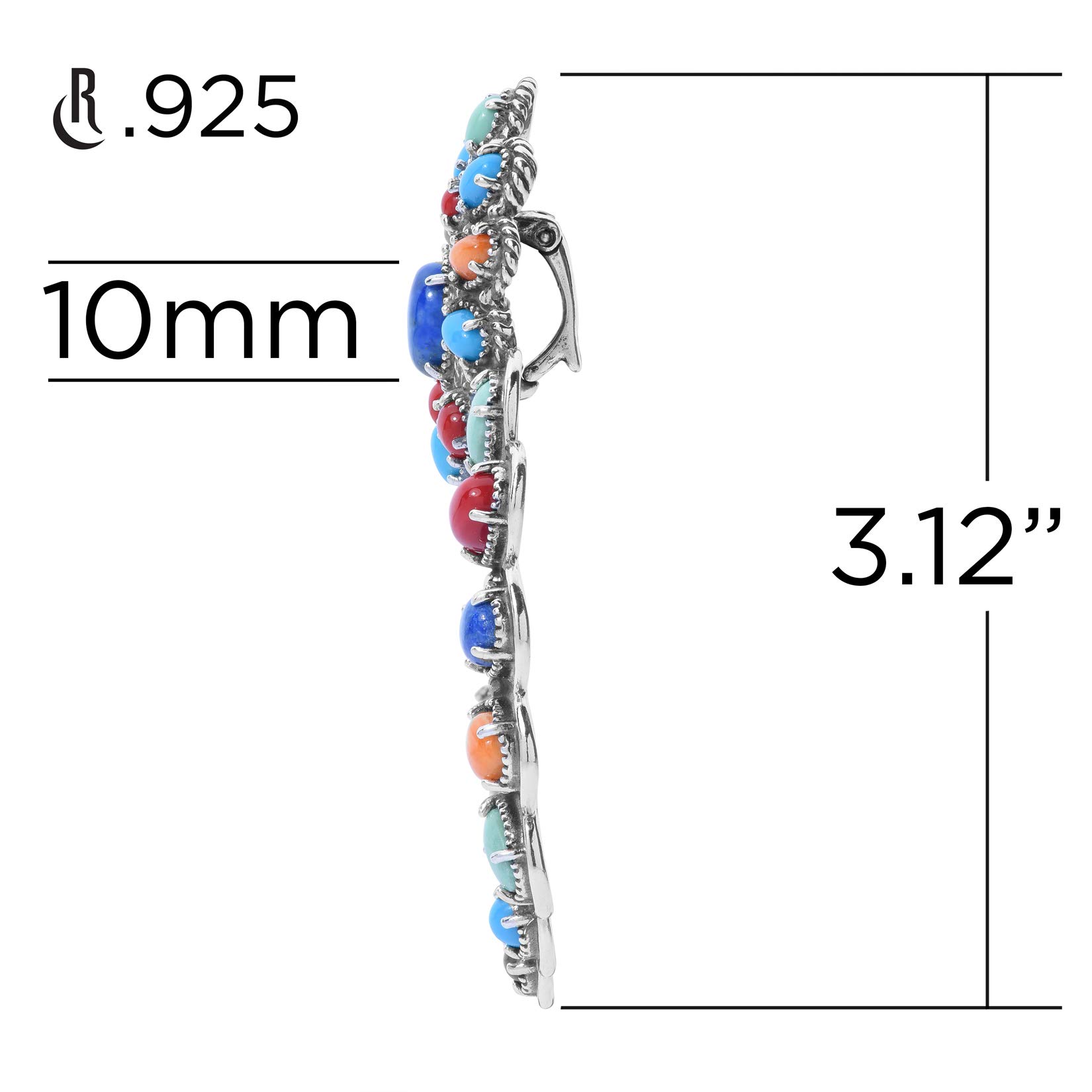 American West Sterling Silver Bright Gemstone Bold Naja Enhancer