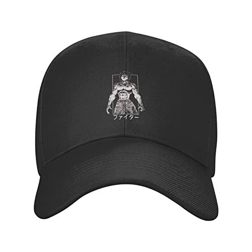 Anime Baki The Grappler Baseball Cap Mens Womens Adjustable Classic Logo Dad Hat Breathable Casual Sports Trucker Hat Black