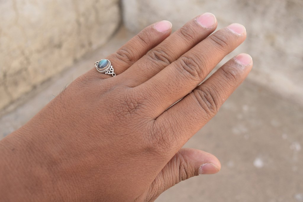 Labradorite Stone Ring 925 Sterling Silver Statement Ring For Women Handmade Rings Gemstone Christmas Promise Ring Size US 9 Gift For Her