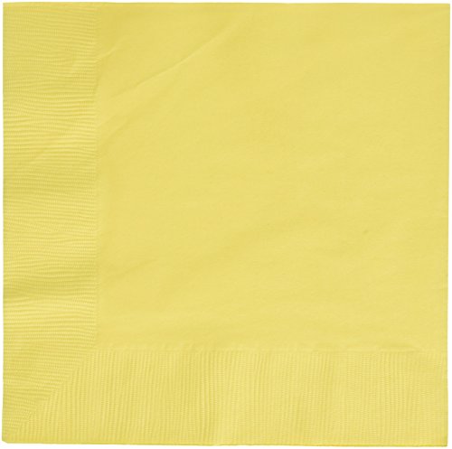 Amscan Light Yellow 3-Ply Party Napkins, 6 1/2" x 6 1/2"-Pack of 20