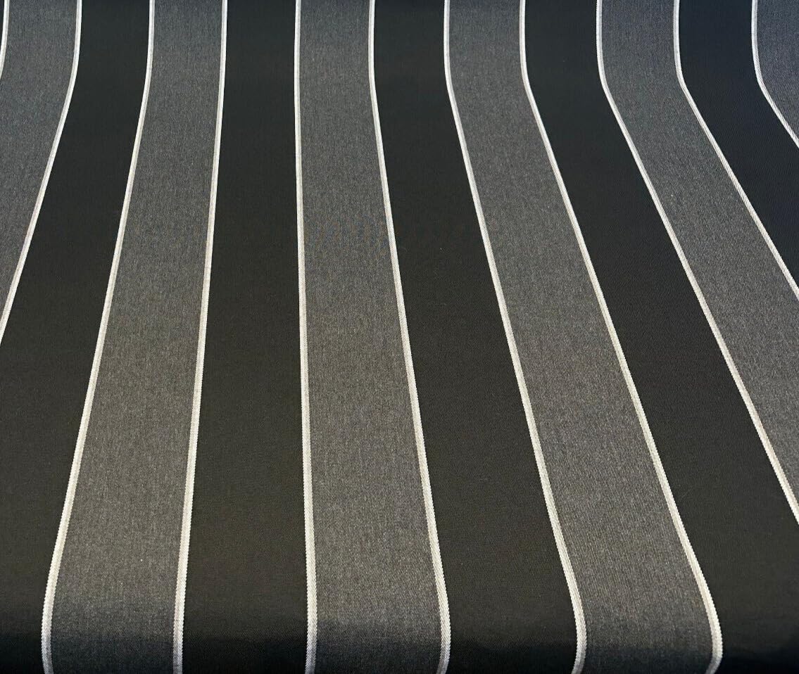 Sunbrèlla Peyton Granite Black Stripe Outdoor 56075-0000 Fabric by The Yard