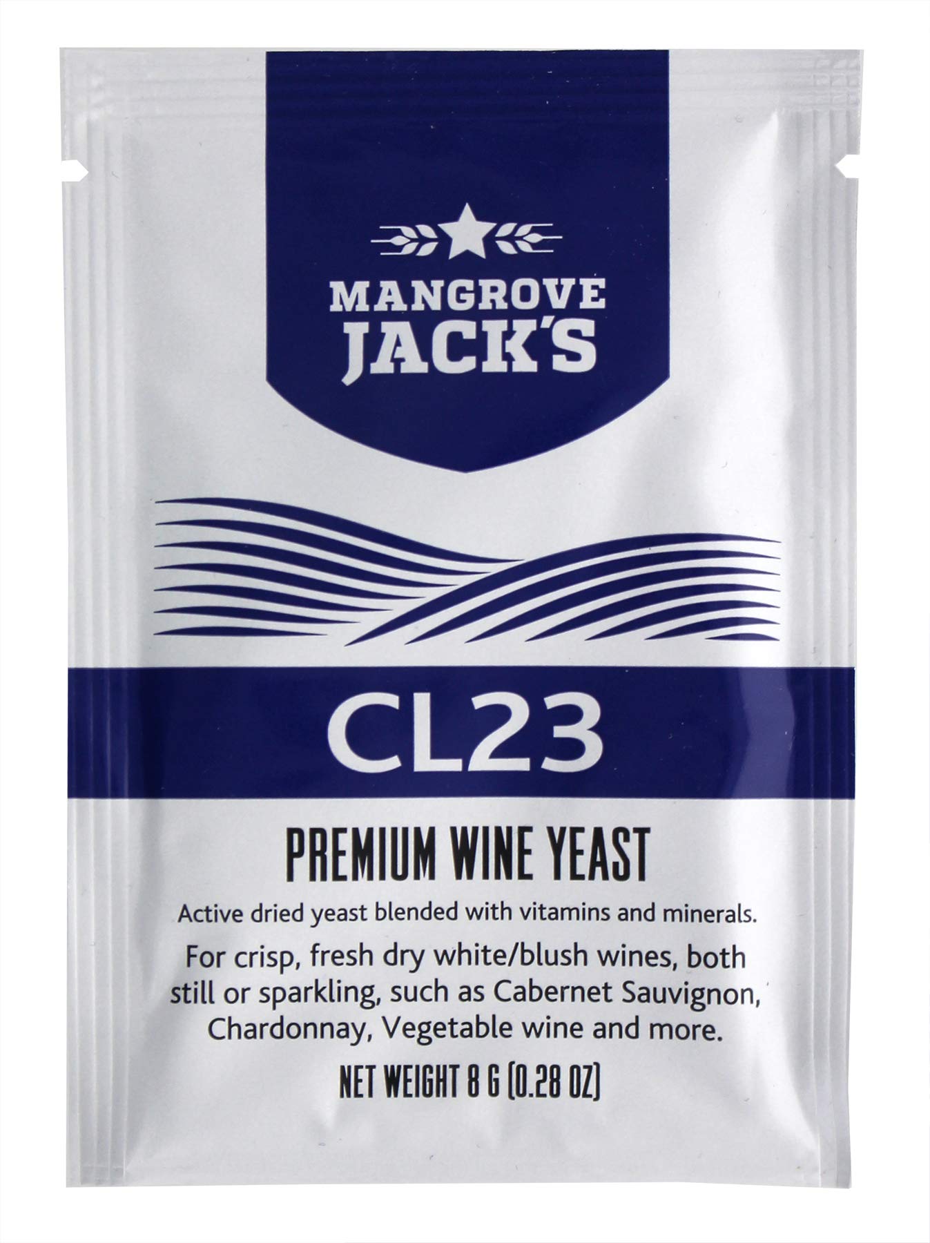 Mangrove Jackās Wine Yeast - CL23 8g Treats 23L Dry White Blush Sparkling