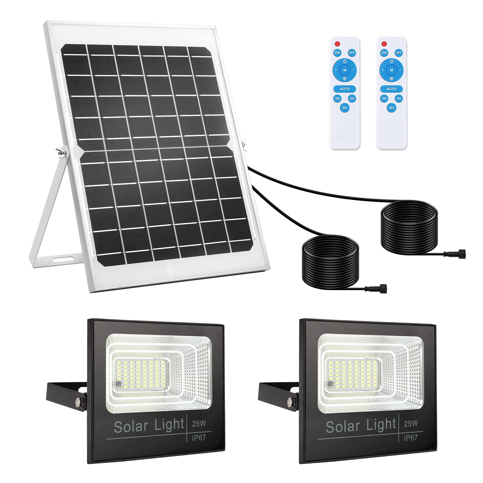 APONUO Solar Flood Lights Outdoor Dusk to Dawn,Solar Security Flood Lights 56Leds Motion Sensor IP67 Waterproof with Remote Control 16.4ft Cable Solar Power Flood Lights for Barn, Flags, House, Pool